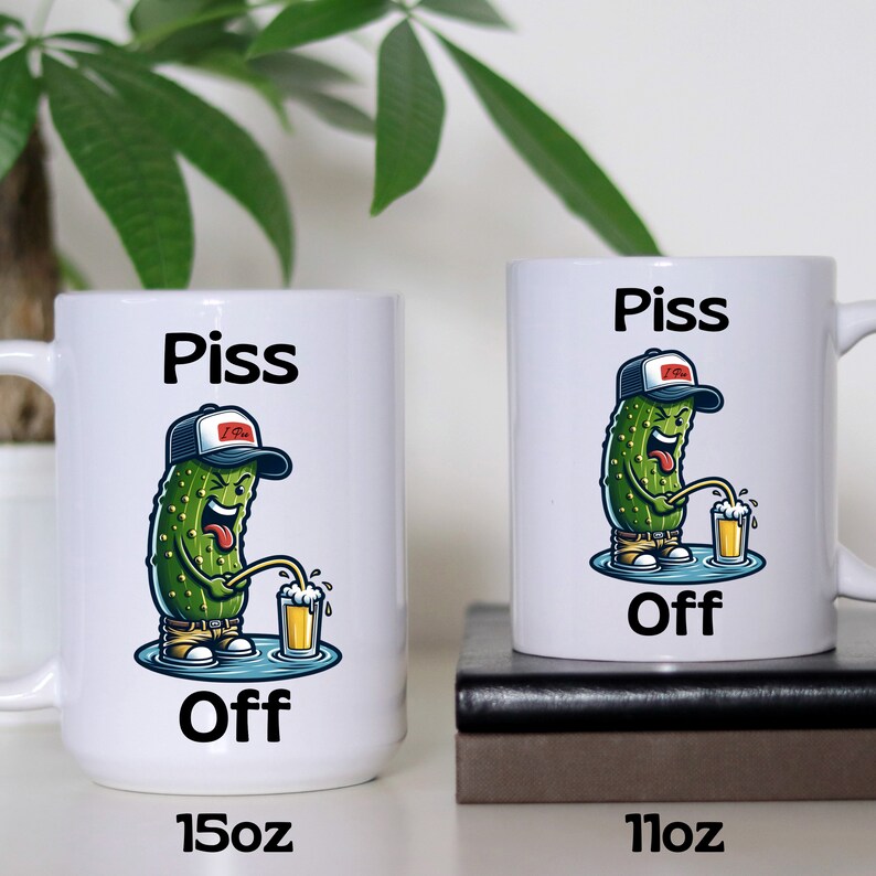 Funny Pickle Mug Piss Gag Gift for Husband Boyfriend Cute Trucker Hat ...