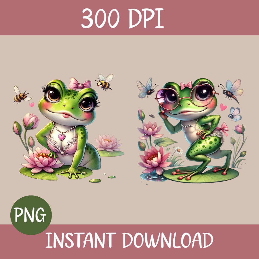 Toad and Frog PNG, Coquette Digital Prints, Animal Meme Shirt, Frog ...
