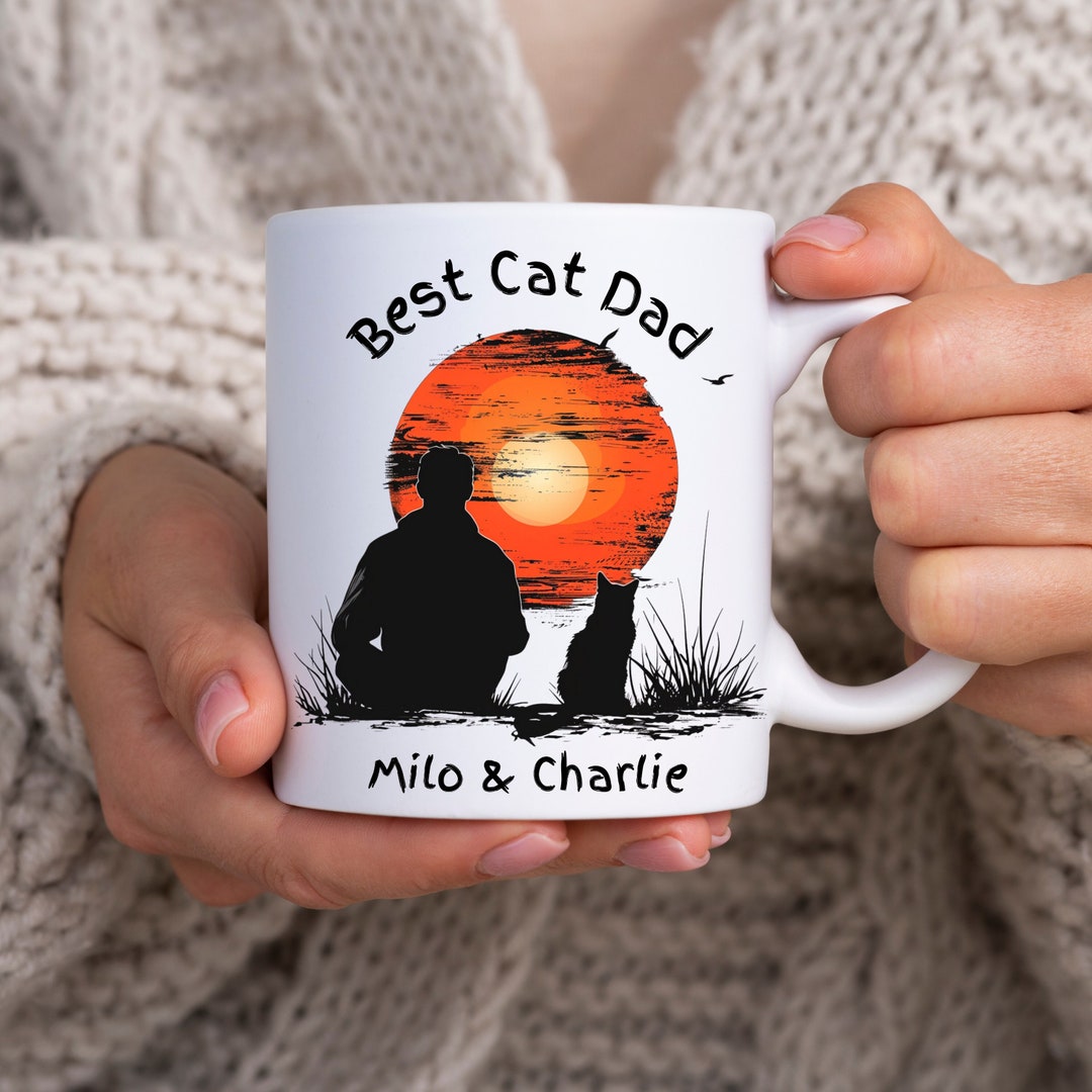Best Cat Dad Mug Personalized Gift for Fathers Day or Birthday Custom ...