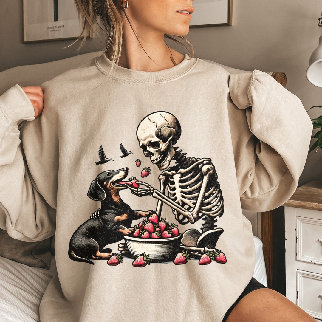 Dachshund Sweatshirt Mama Skeleton Strawberry Sweater Dog Mom Gift ...
