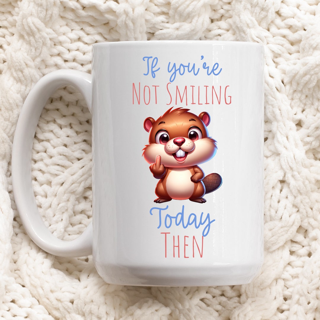 Funny Beaver Mug Middle Finger Coffee Cup Motivational and ...