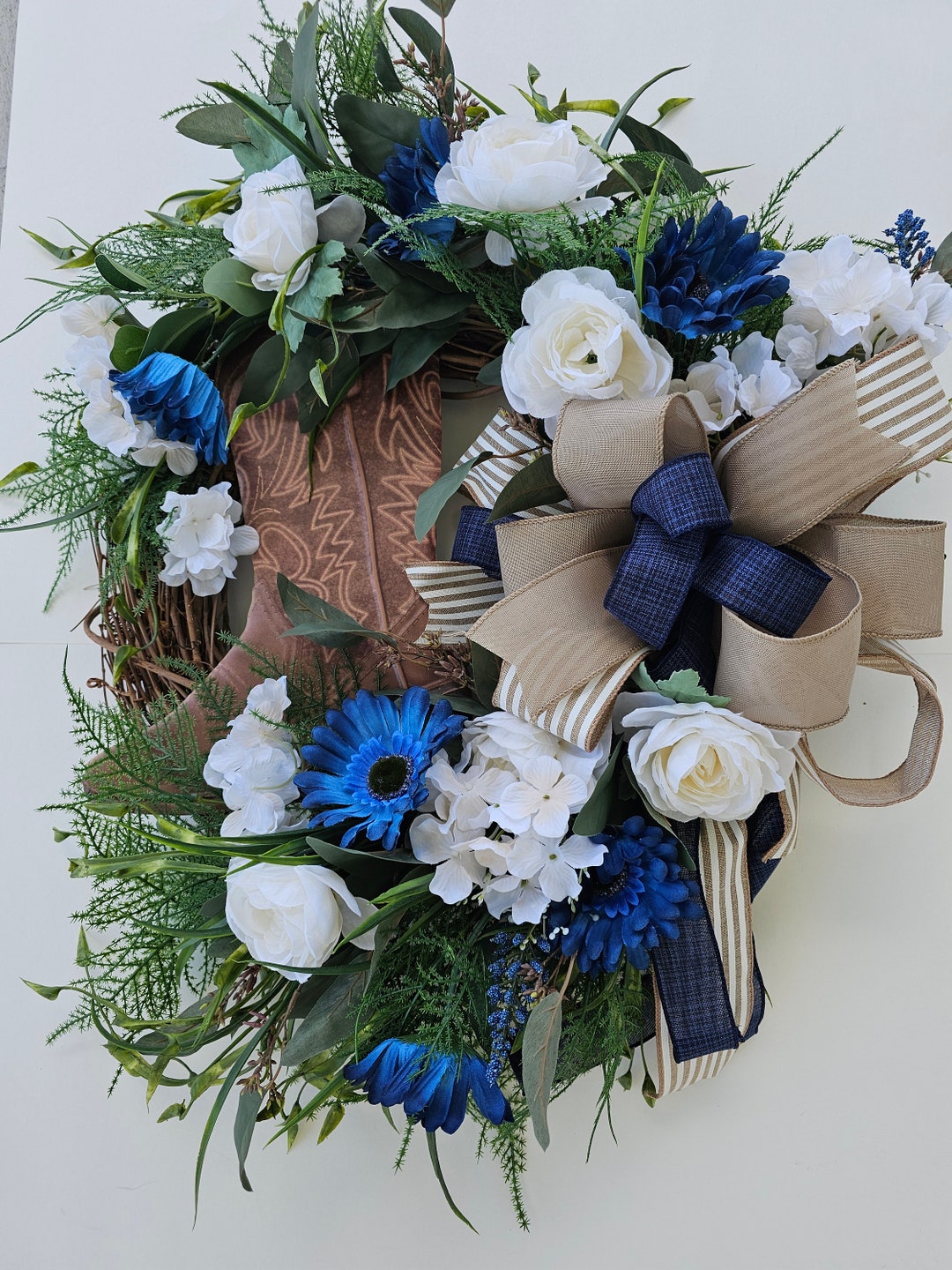 Western Themed Door Wreath for a Cowgirl or Cowboy Rodeo Fan Has a Boot ...