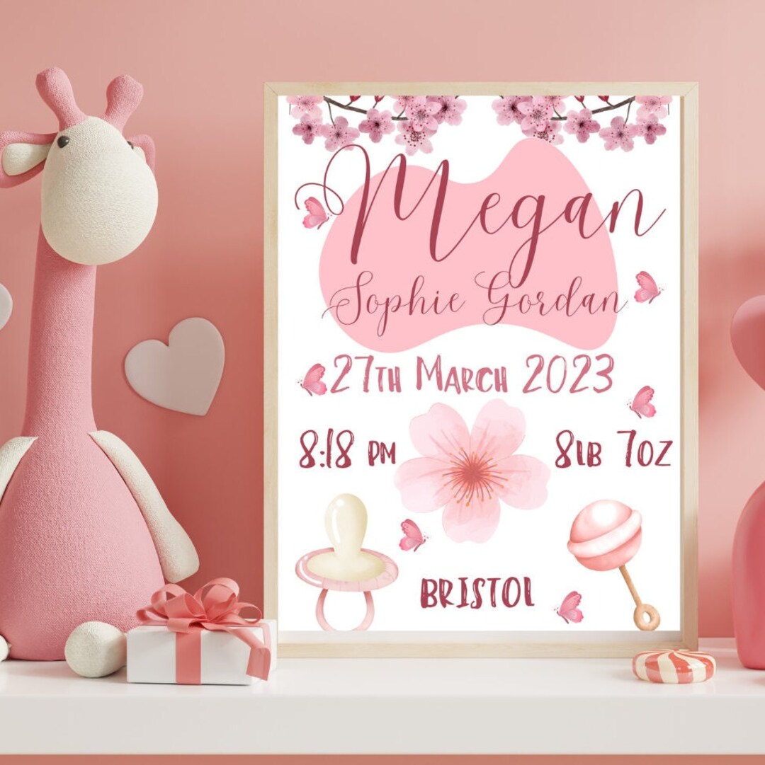 Personalized Baby Birth Stat Print Custom Newborn Arrival - Etsy