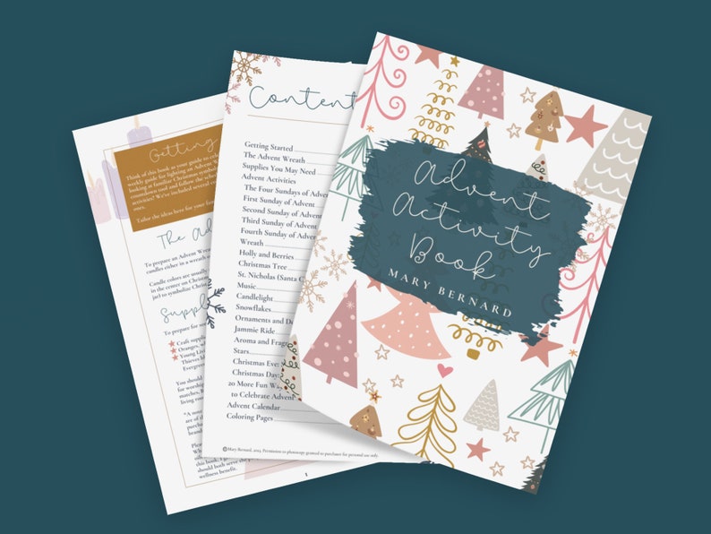 Advent Activity Book Advent Calendar Kids Advent Wreath Activity ...