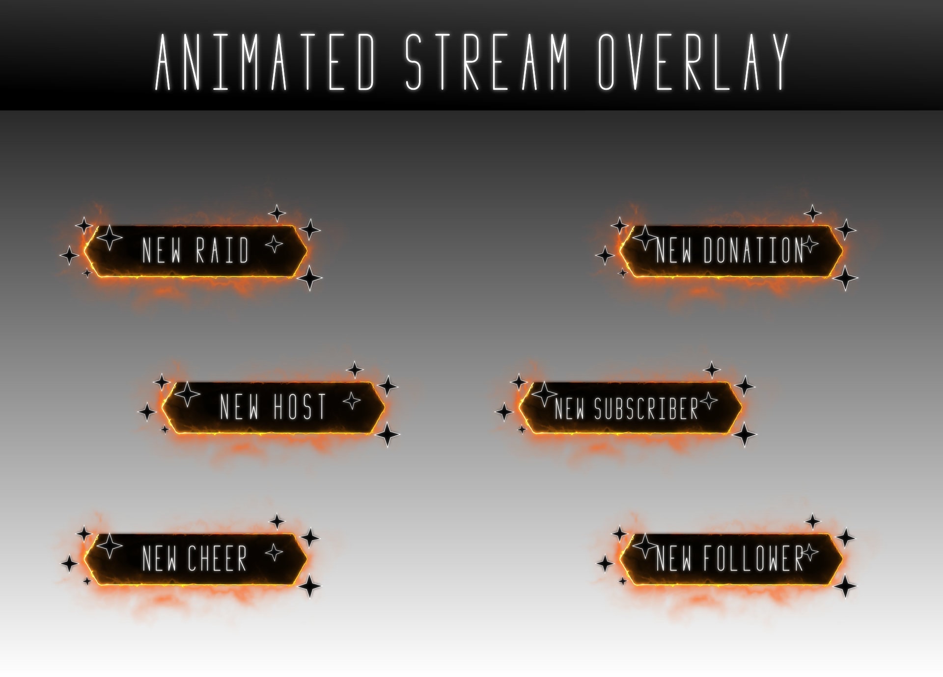 Animated Fire Stream Overlay Package: Twitch, Youtube Theme, Streamer ...