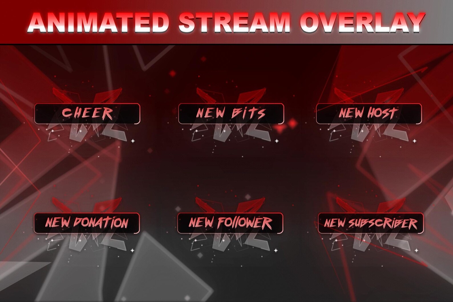 Modern Red Animated Stream Overlay | Animated Twitch Overlay Package ...