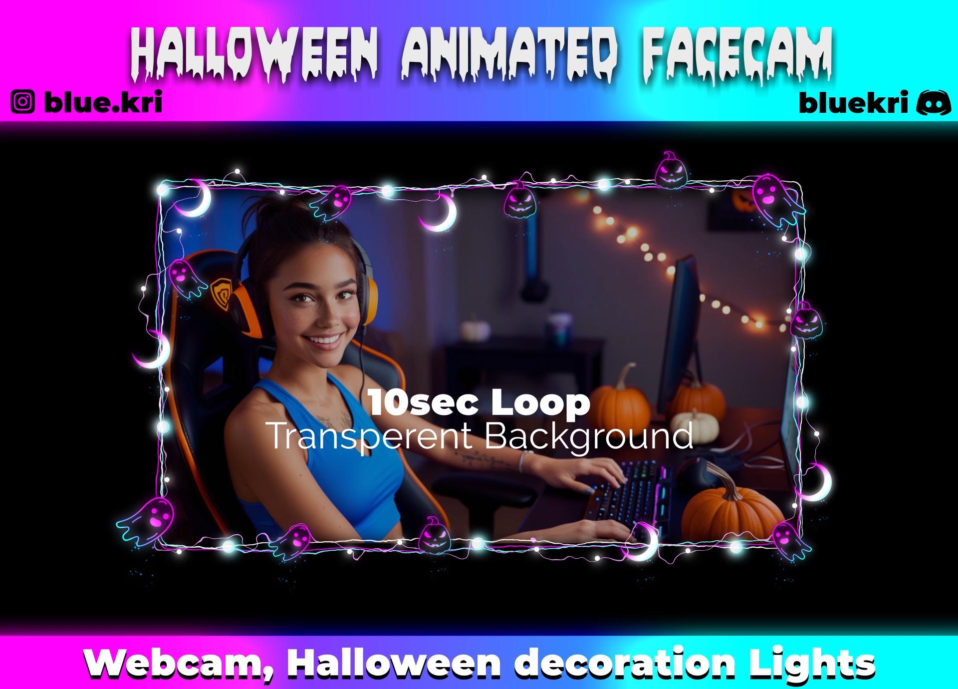 Animated Halloween Facecam Overlay | Spooky Stream Webcam Border - Etsy
