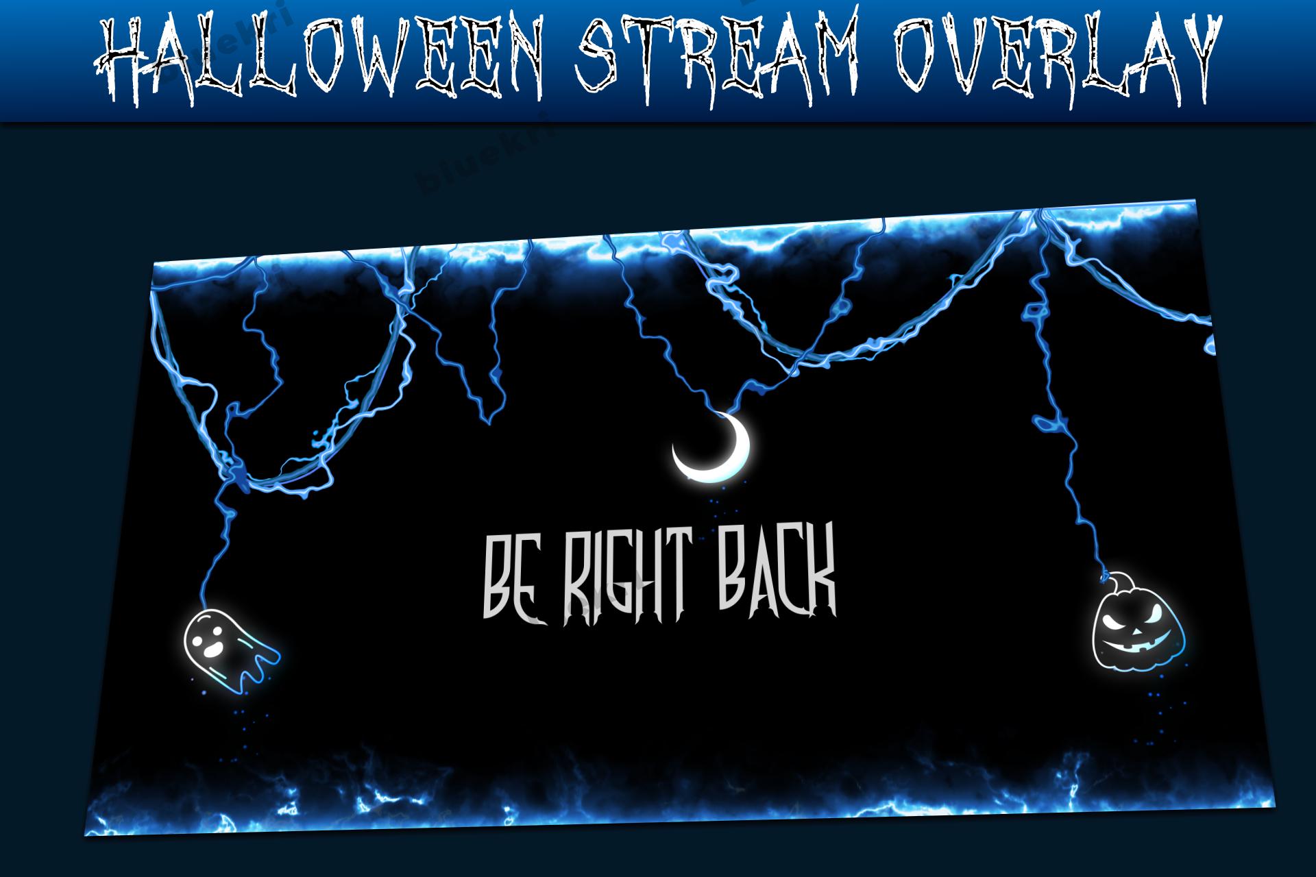 Blue Halloween Animated Stream Overlay Package | Twitch & Youtube ...