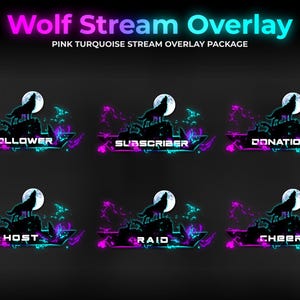 Wolf-themed Stream Overlay Package | Twitch Overlay Package | Stream ...