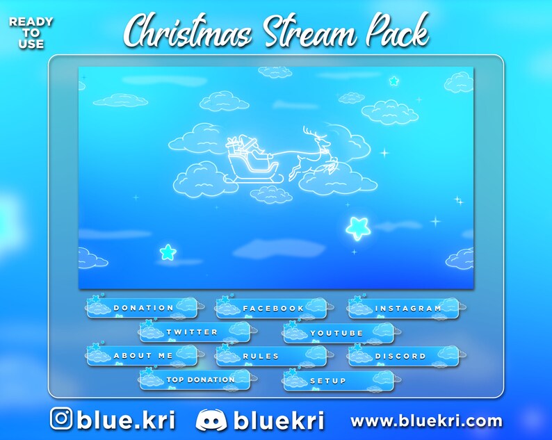 Christmas Stream Overlay Package, Winter Christmas Complete Streaming ...