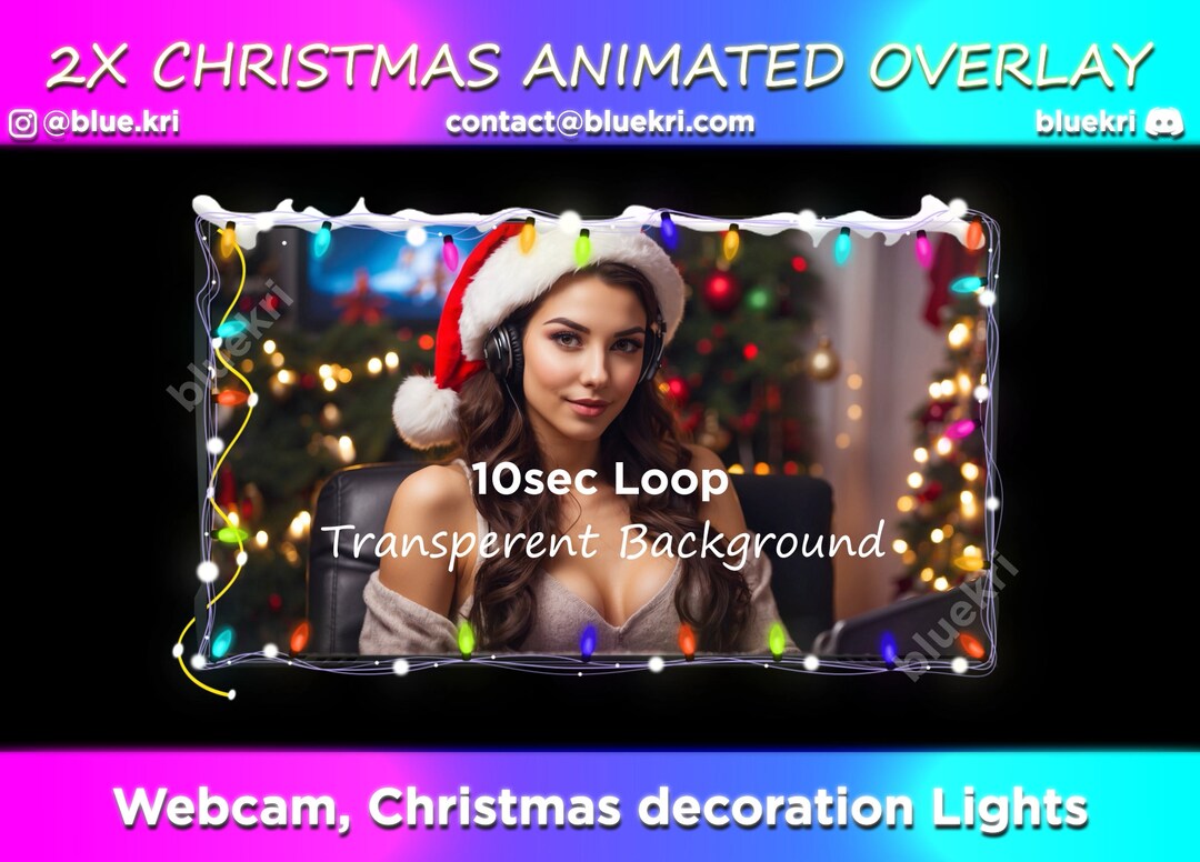 2x Twitch Animated Christmas Lights Webcam Overlay / Holiday Twitch ...