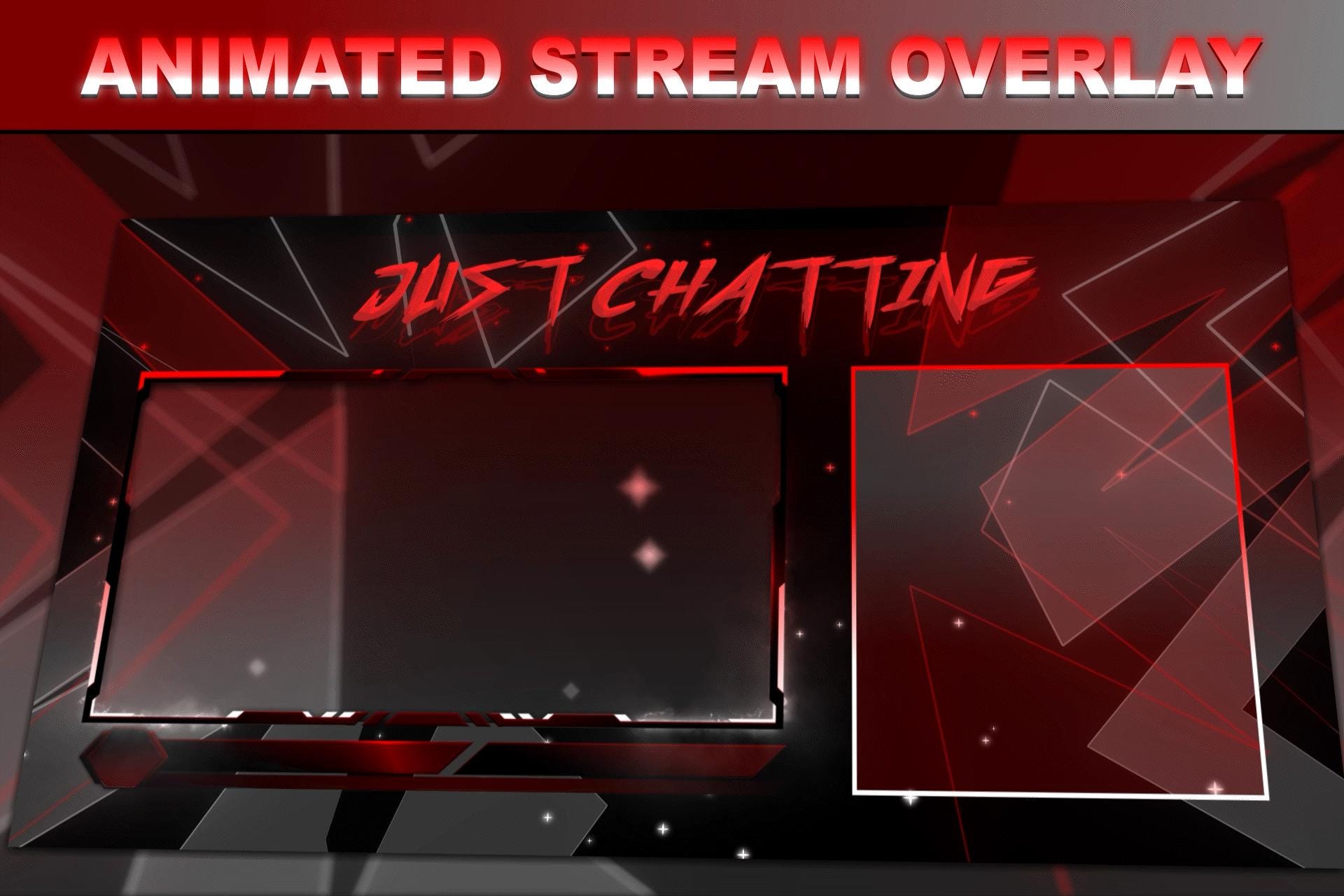 Red Animated Stream Overlay | Futuristic Twitch Package - Etsy