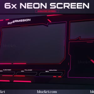 Futuristic Neon Stream Pack Twitch Stream Overlays | Neon Stream ...