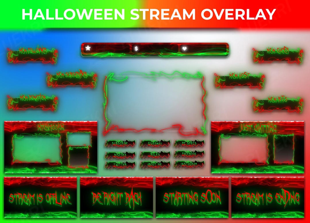 Twitch Overlay Spooky Glowing, Twitch Screens | Animated Overlay Stream ...
