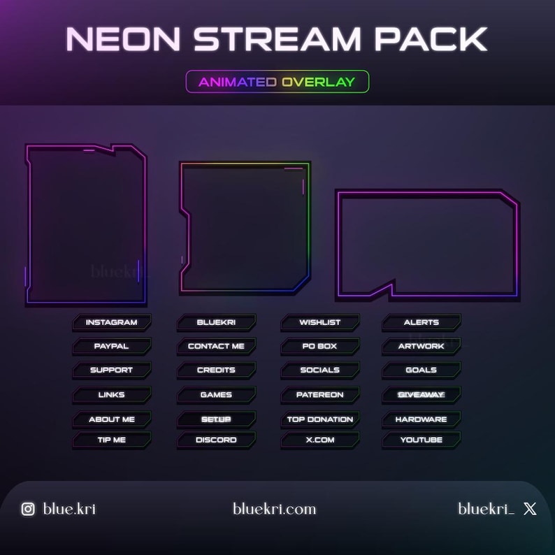 Neon Stream Pack – Animated Overlay With Vibrant Cyberpunk Aesthetic ...
