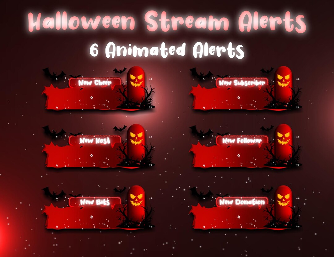 Animated Halloween Red Alerts | Twitch & Youtube Stream Overlays ...