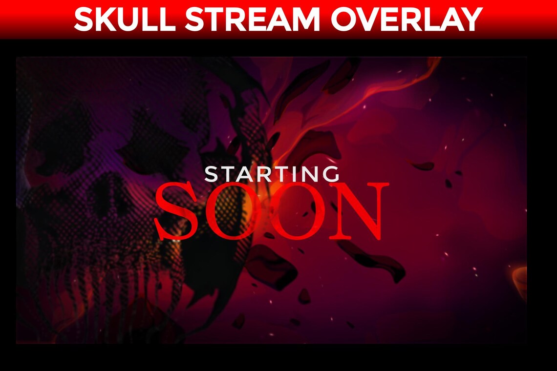Skull-themed Streaming Overlay | Gothic Aesthetic for Streamers | Red ...