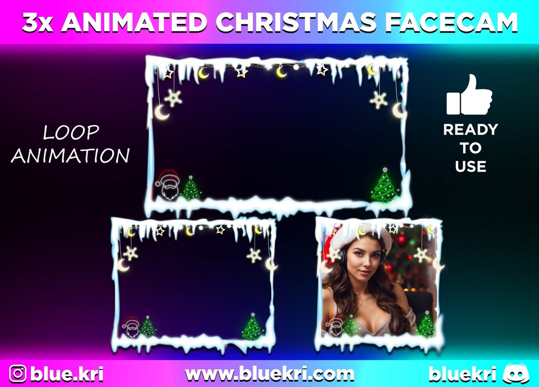 Full Twitch Animated Christmas Lights Webcam Overlay | Holiday Twitch ...