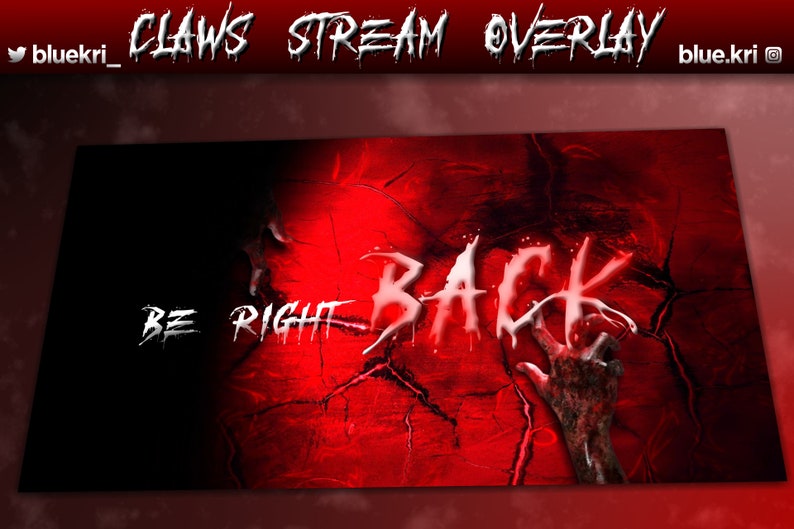 Claws Animated Twitch Overlay, Red Stream Package, Twitch Alerts, Scene ...