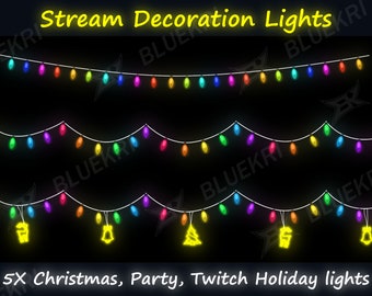 Animated Holiday Lights Twitch Overlays Stream Decoration Twinkle ...