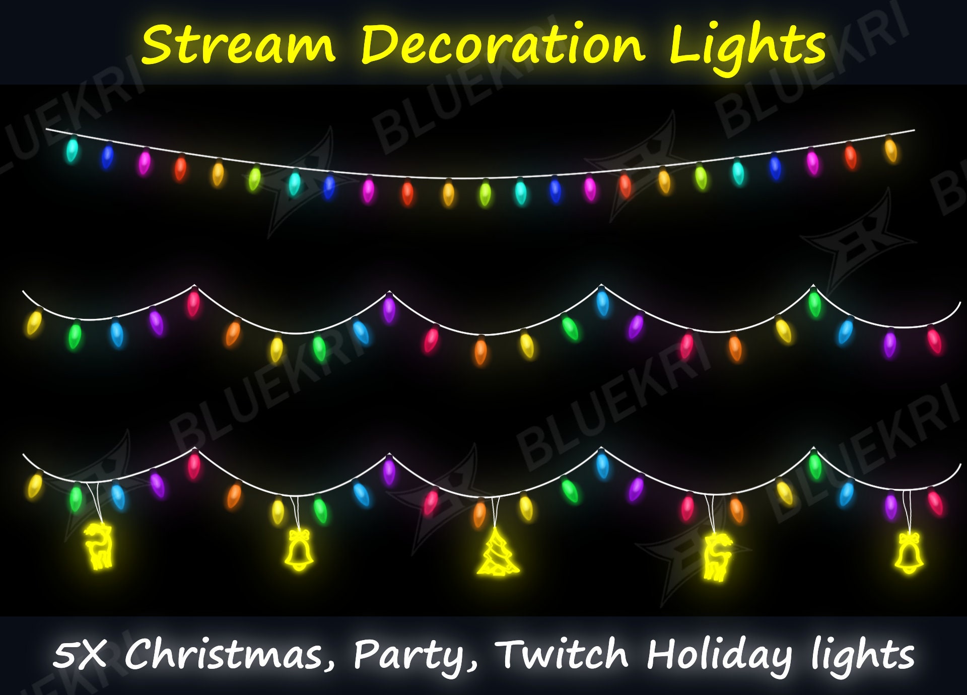 5x Animated Christmas Stream Decoration Lights String / Party Lights ...