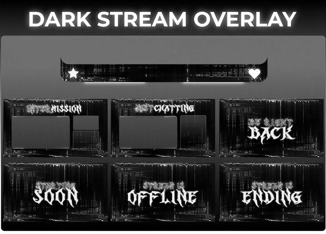 Dark Stream Overlay Package | Animated Twitch Overlay Package | Dark ...