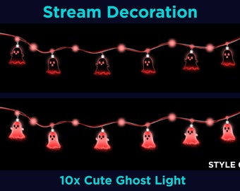 Halloween Cute Ghost Lights Animated Twitch Stream Decoration, Animated ...