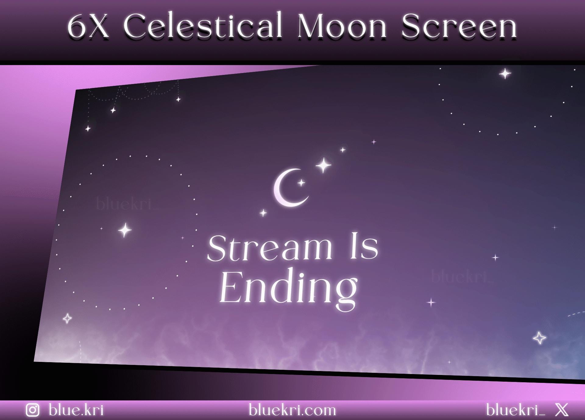 Celestial Moon Stream Overlay Screens | Animated Twitch Screens - Etsy