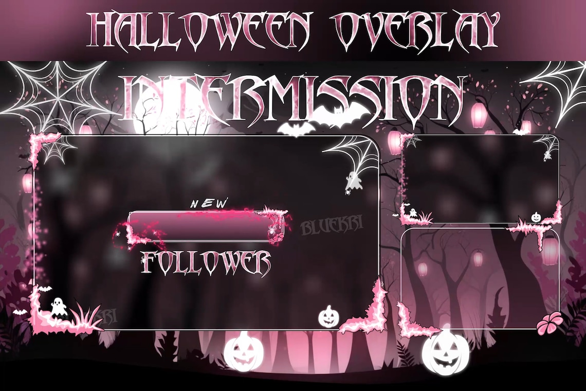 Animated Pink Halloween Stream Overlay Pack | Spooky Cute Pumpkin Theme ...
