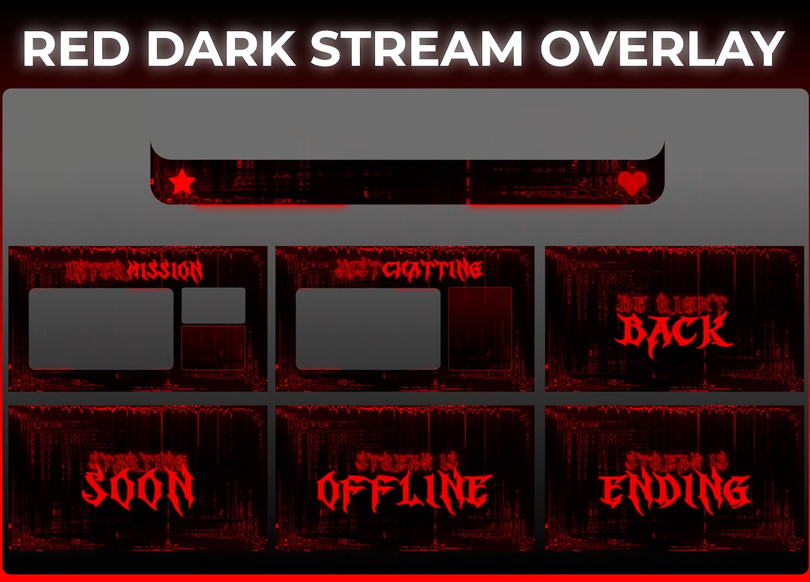 RED Stream Overlays Package for Twitch, Youtube - Twitch Overlays ...