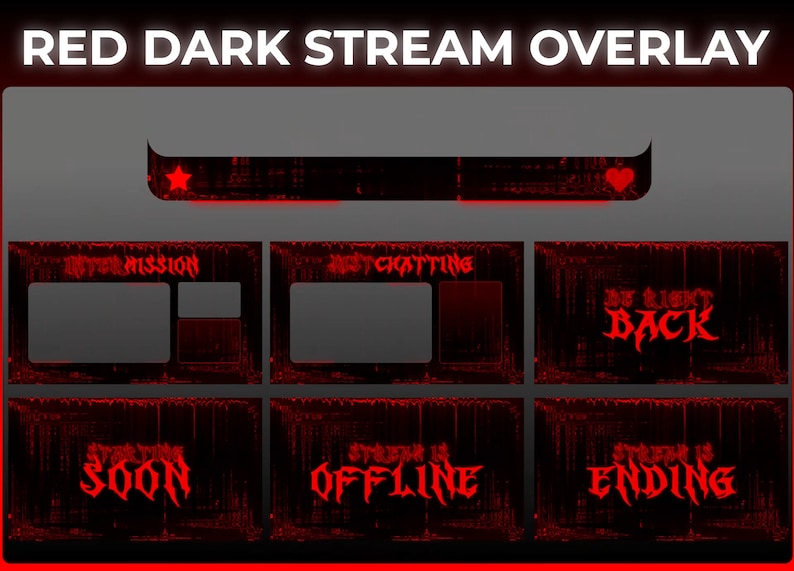 RED Stream Overlays Package for Twitch, Youtube - Twitch Overlays ...