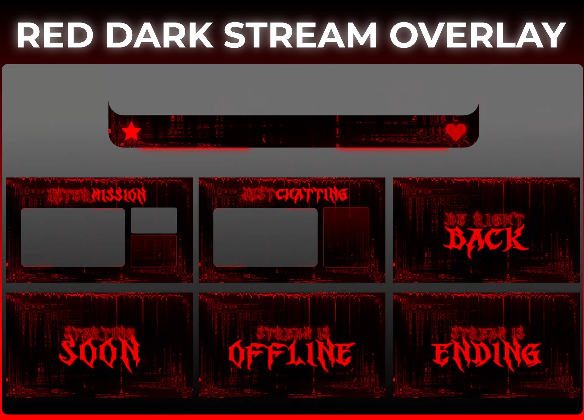 RED Stream Overlays Package for Twitch, Youtube - Twitch Overlays ...