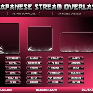 Japanese-theme Animated Stream Overlay | Japan Torii/pixel Art/japanese ...
