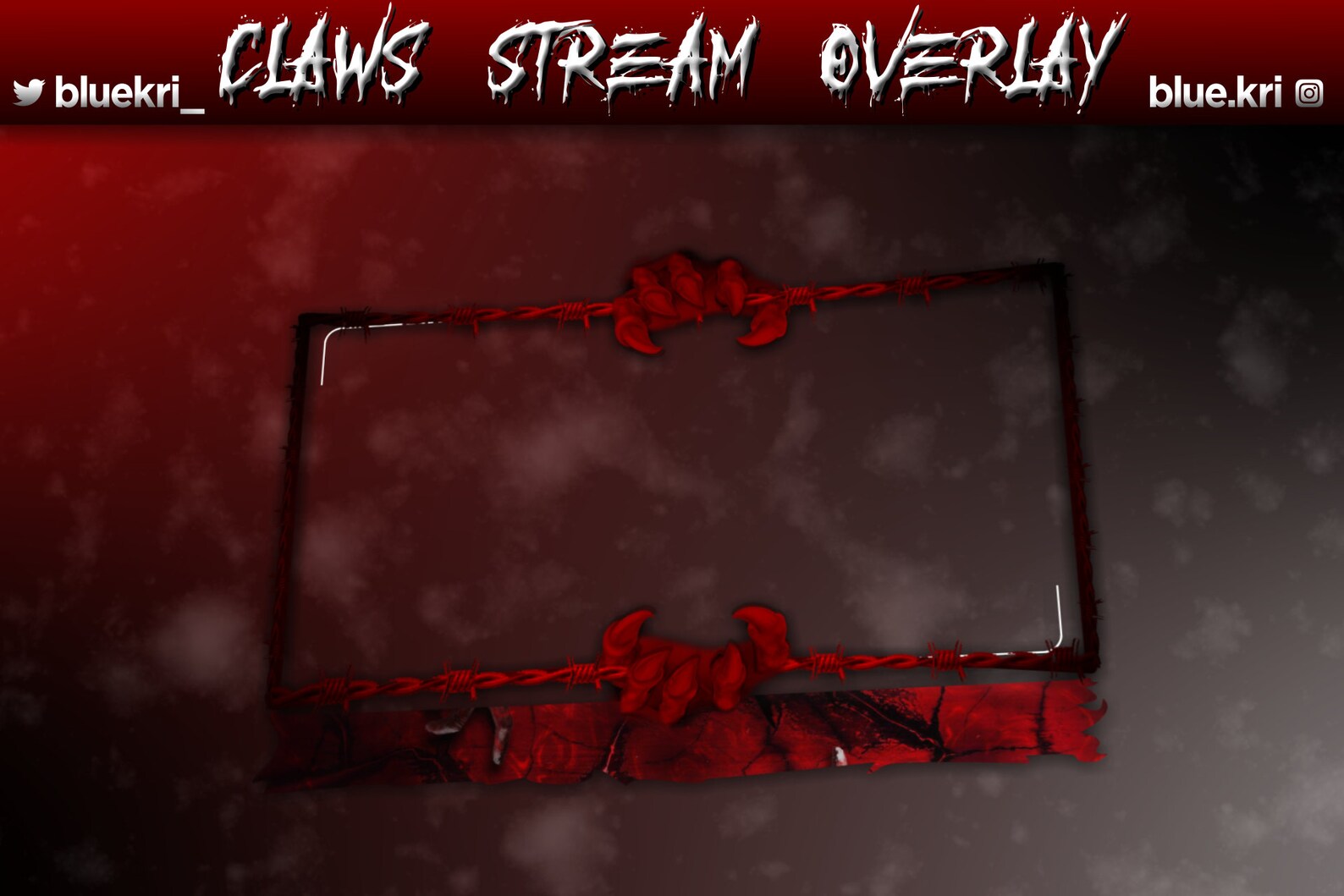 Claws Animated Twitch Overlay, Red Stream Package, Twitch Alerts, Scene ...