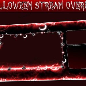 Gothic Neon Halloween Stream Overlay With a Red | Pumpkin Twitch ...