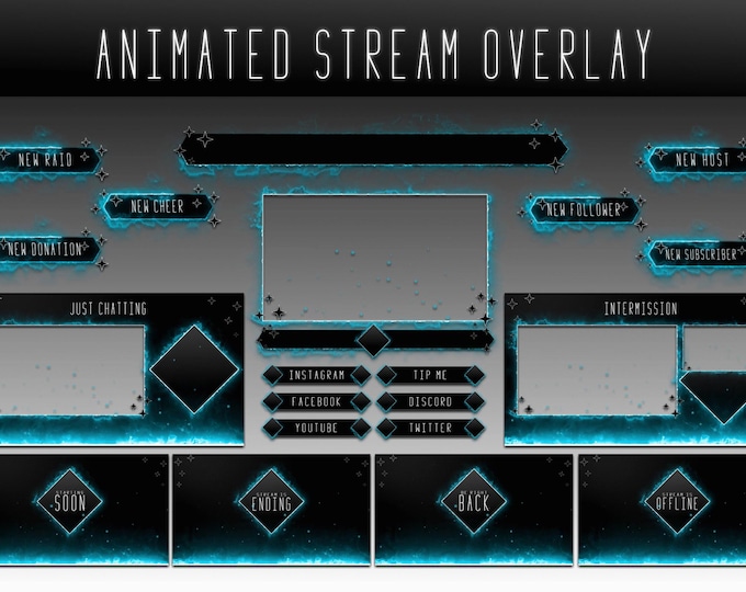 Burning Vortex Animated Stream Overlay Package, Fire Stream Overlay ...