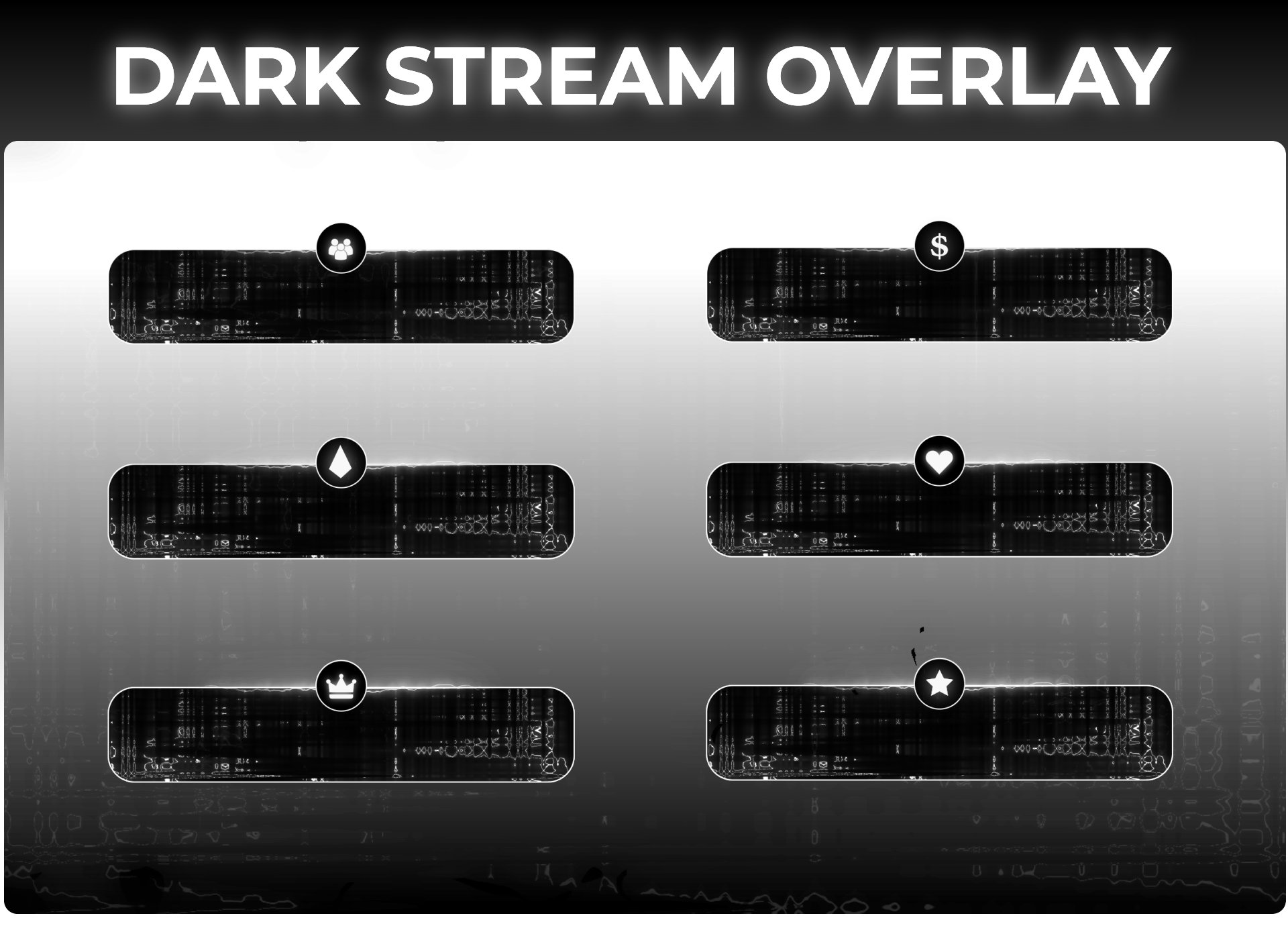 Animated DARK Stream Overlays Package for Twitch, Dark Stream Overlay ...