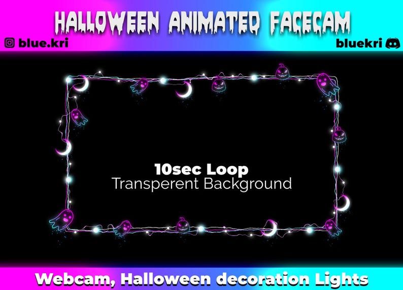 Animated Halloween Facecam Overlay | Spooky Stream Webcam Border - Etsy