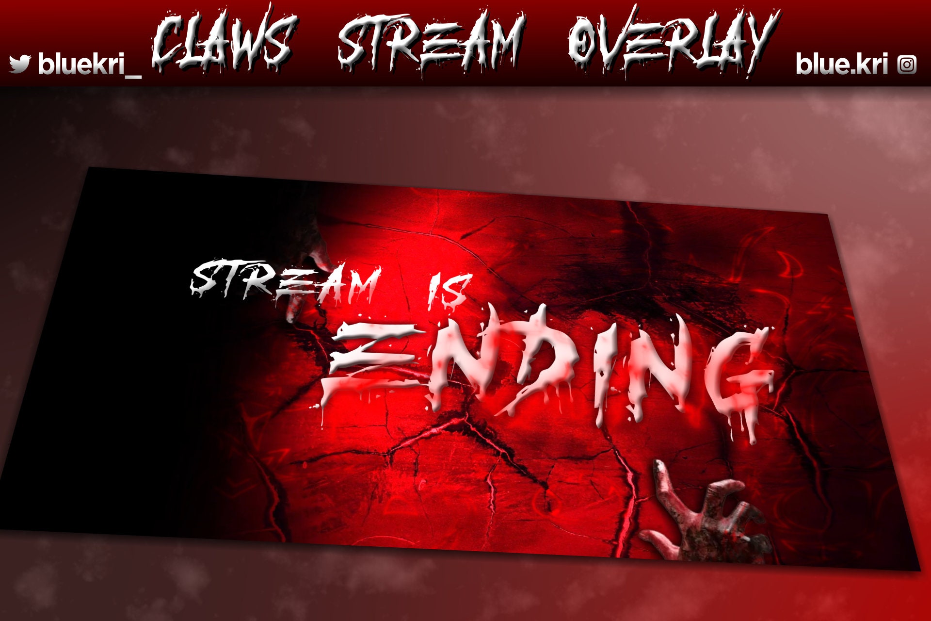 Claws Animated Twitch Overlay, Red Stream Package, Twitch Alerts, Scene ...