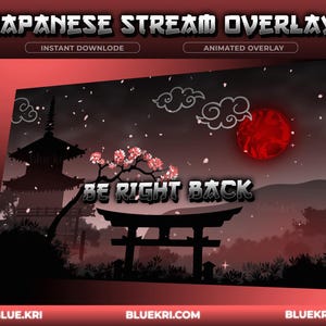 Japanese-themed Red Animated Stream Overlay | Japanese Twitch Stream ...