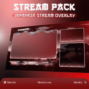 Japanese-themed Stream Overlay Pack | Moon Animated Stream Package ...