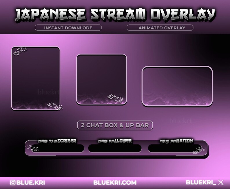 Japanese-themed Animated Stream Overlay | Stream Overlays, Panels ...