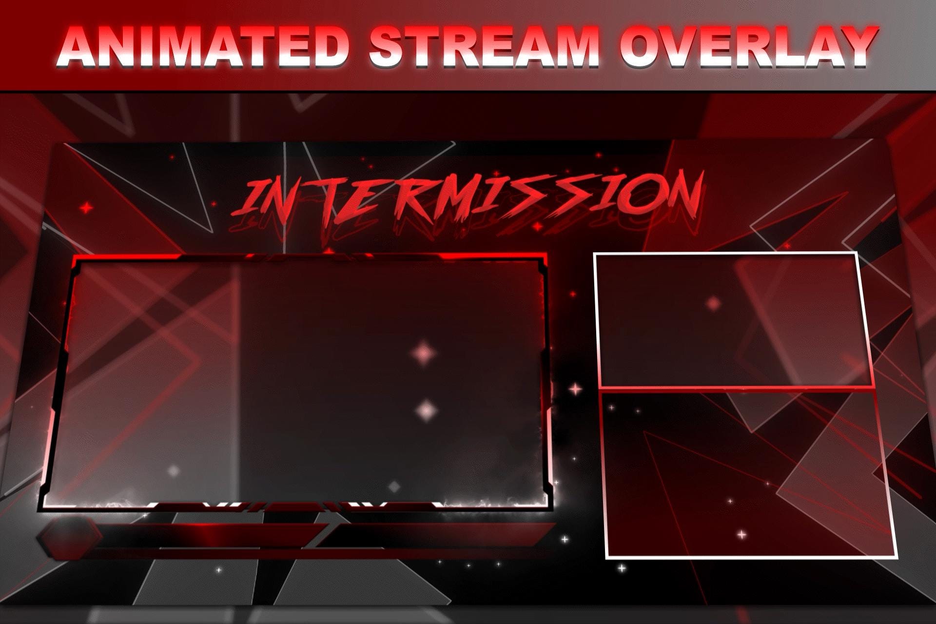 Red Animated Stream Overlay | Futuristic Twitch Package - Etsy
