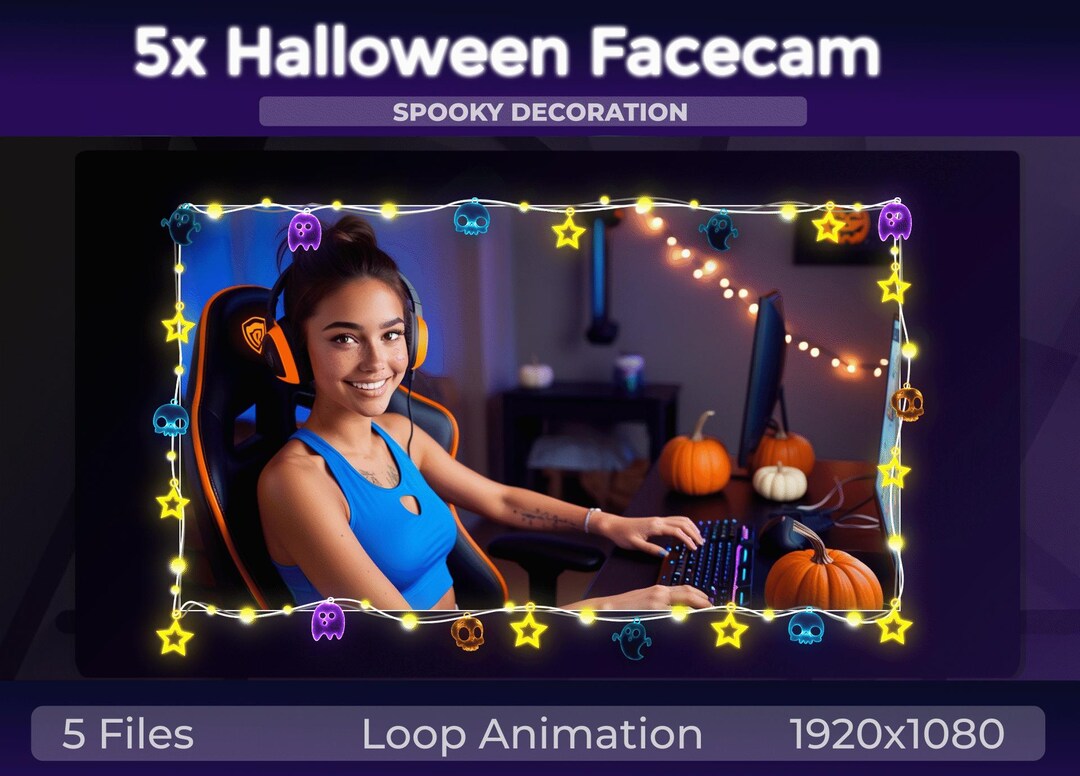 5x Animated Halloween Webcam Overlays – Spooky Ghosts, Pumpkins & Stars ...