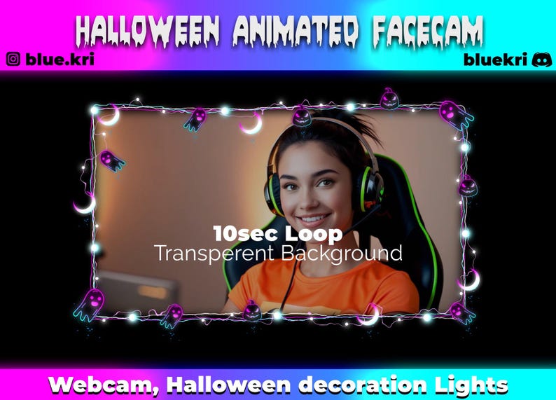 Halloween Animated Facecam Overlay | Transparent Background for ...