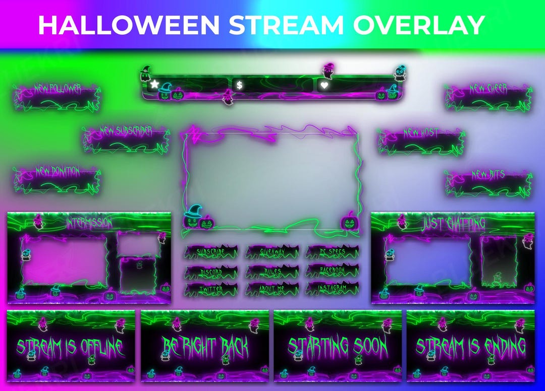 Halloween Animated Twitch Stream Pack | Spooky Overlay (digital ...