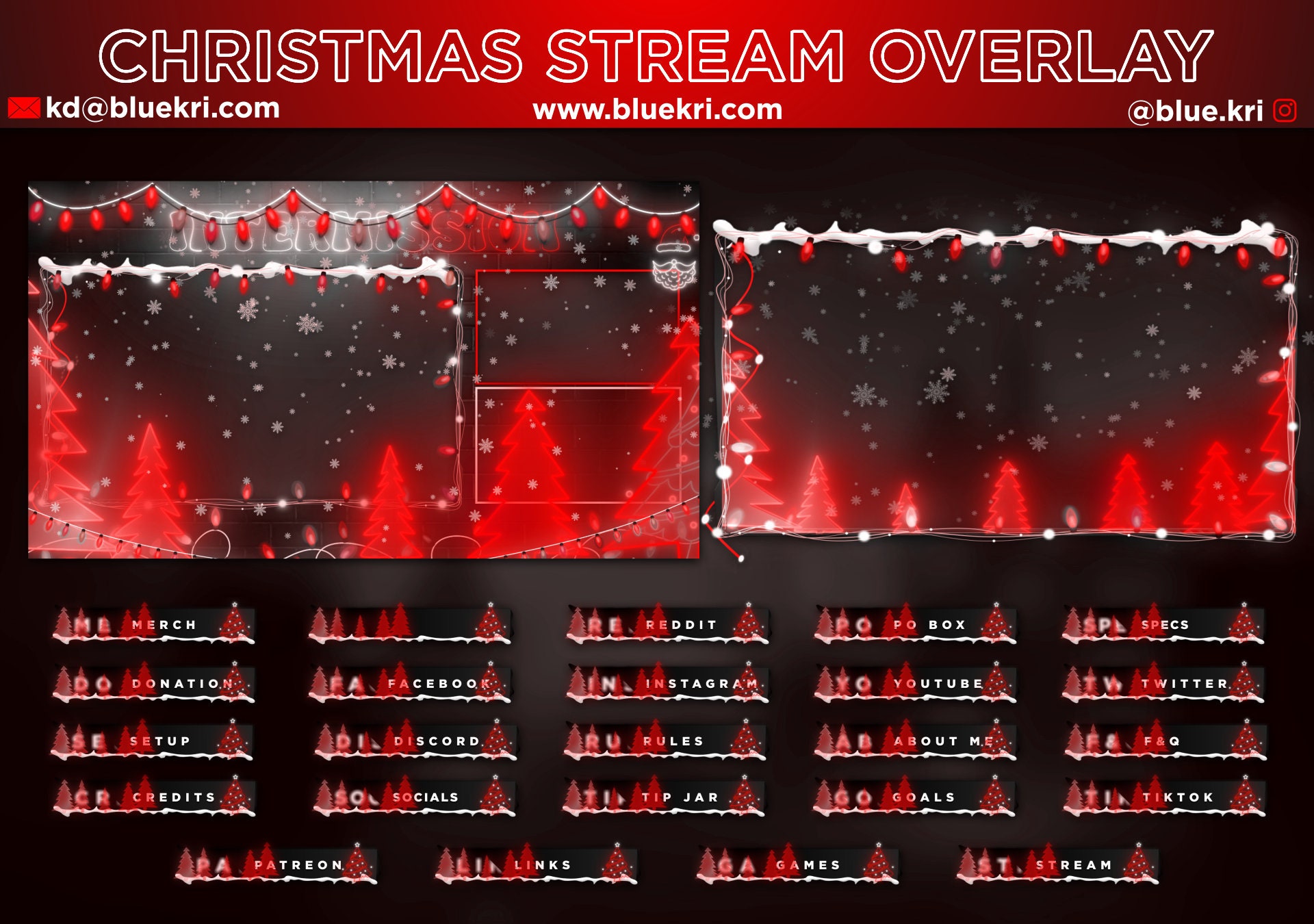 Christmas Streaming Pack – Animated Screen, Alerts, Stickers & Panels ...