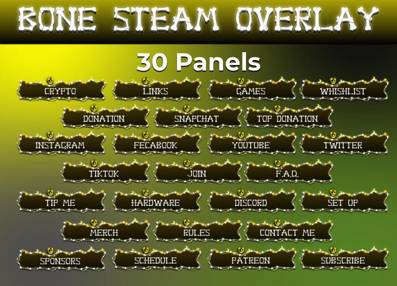 Halloween Bone Stream Overlay – Animated Twitch Package (digital ...