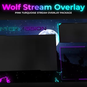 Wolf-themed Stream Overlay Package | Twitch Overlay Package | Stream ...
