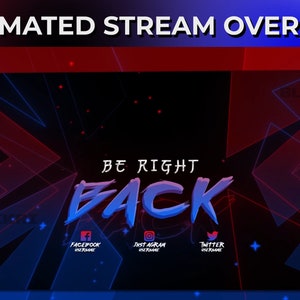 Animated Red Stream Overlay Package | Futuristic Red & Blue Themed ...